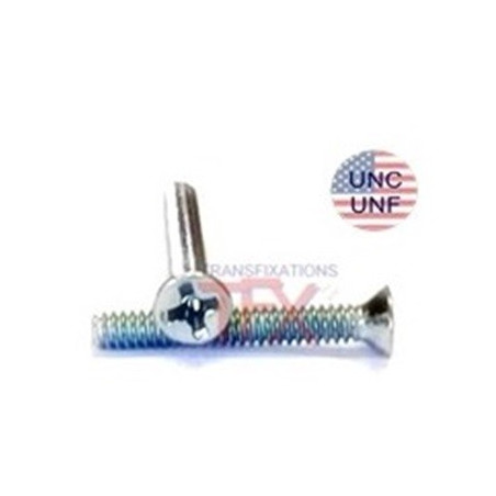 Vis américaine TF, UNC-UNF, inox A2-18.8, à tête fraisée, empreinte ...