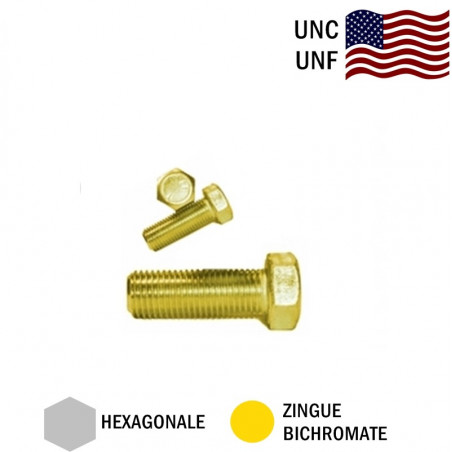 Vis américaine TH acier grade 8 zingue- Visserie cotes pouces UNC-UNF ...